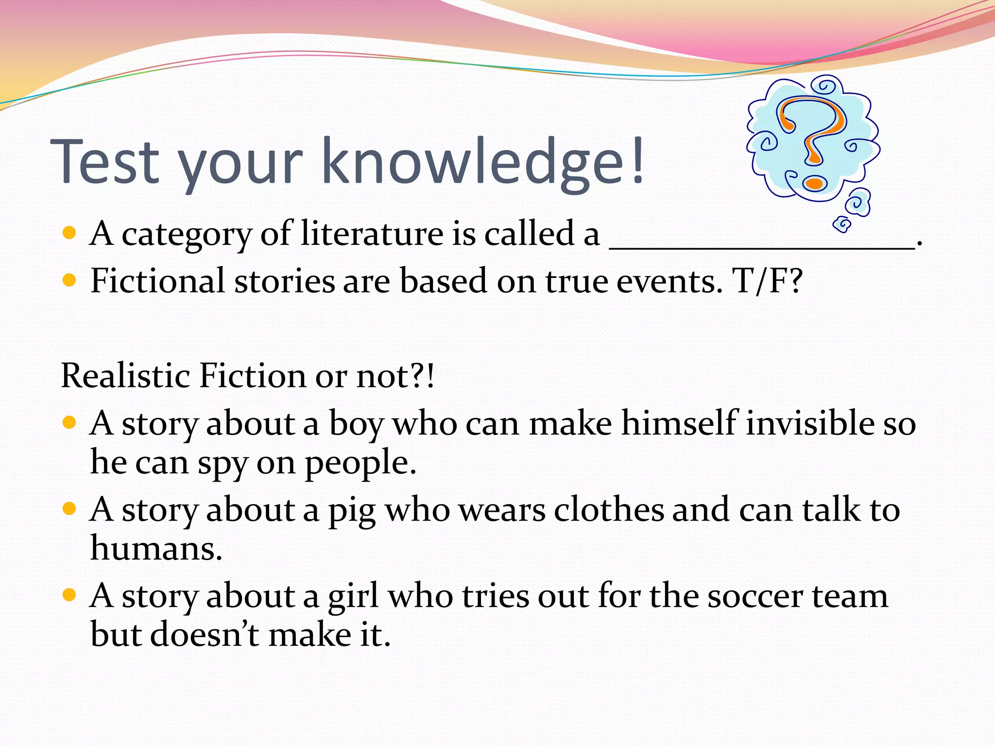 Realistic fiction power point 2013 | PPTX