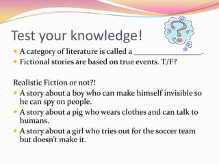 Realistic fiction power point 2013 | PPTX