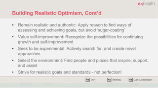 Realistic optimism - e4 health | PPTX
