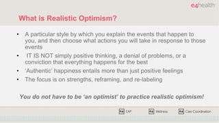 Realistic optimism - e4 health | PPTX