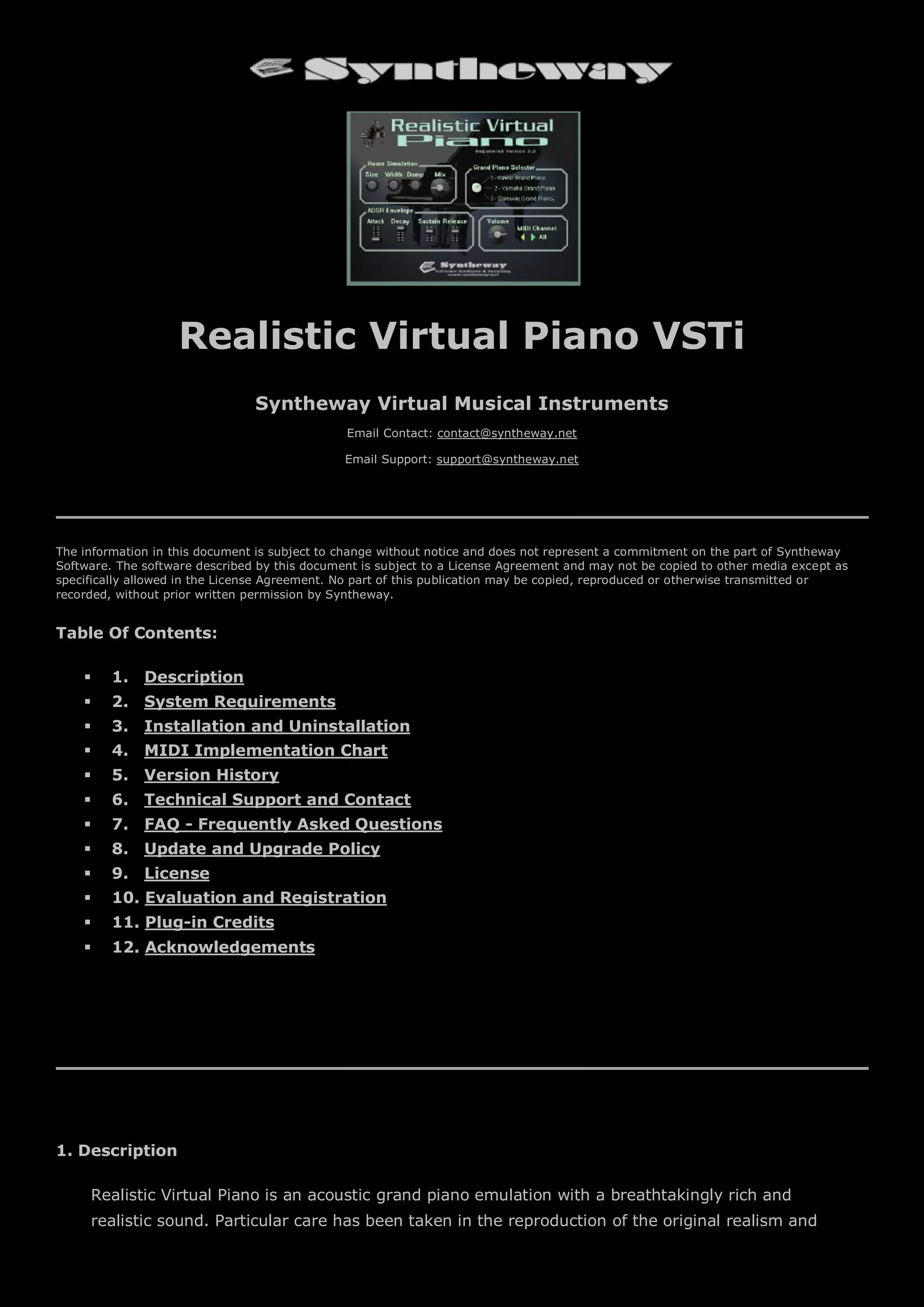 Syntheway Realistic Virtual Piano VSTi Software: Kawai, Steinway and ...