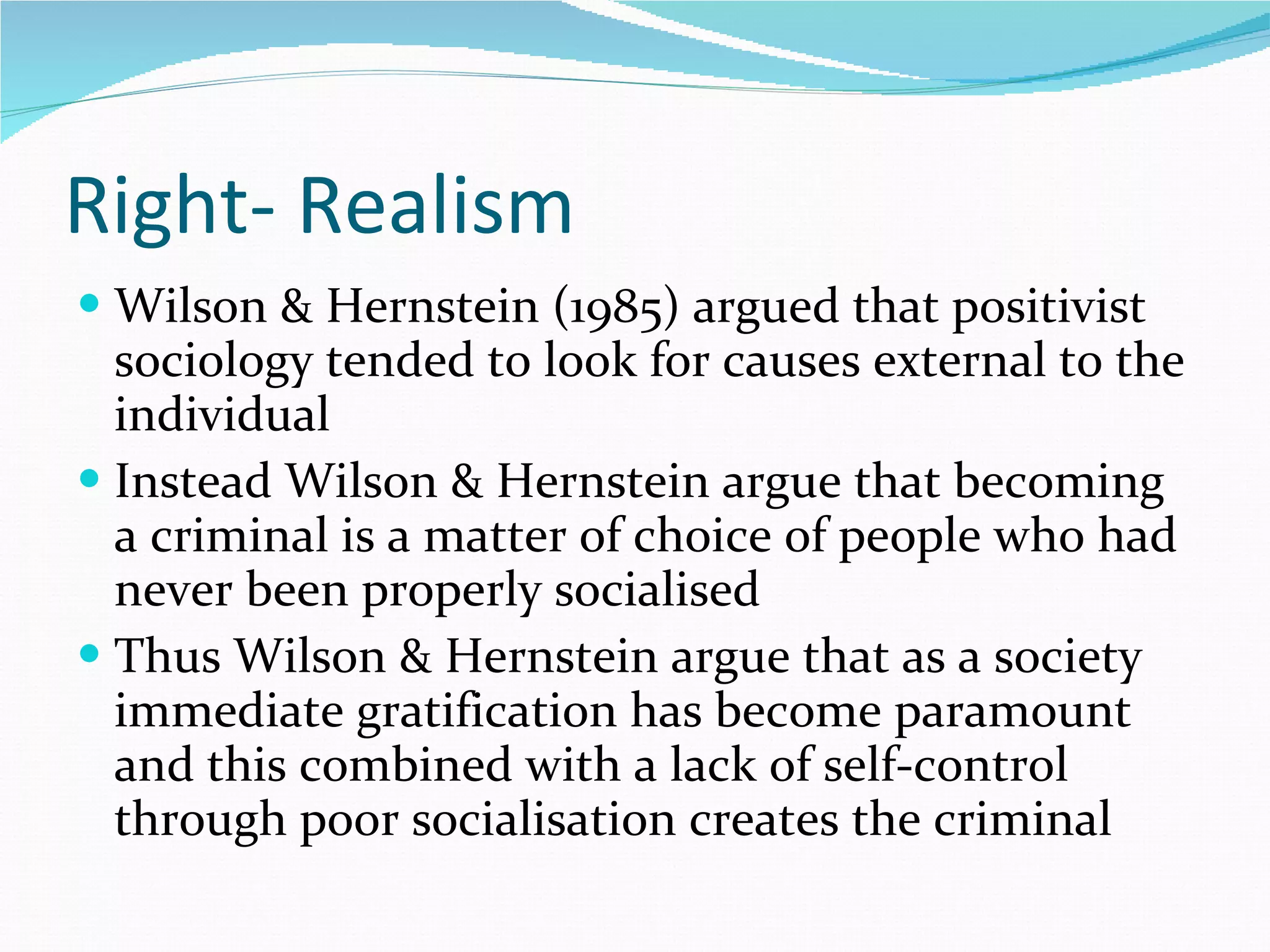Realist perspectives of crime | PPT