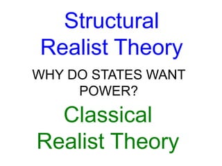 Realist theories of global politics | PPTX