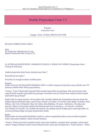 Realita perpecahan-umat-1-2 | PDF