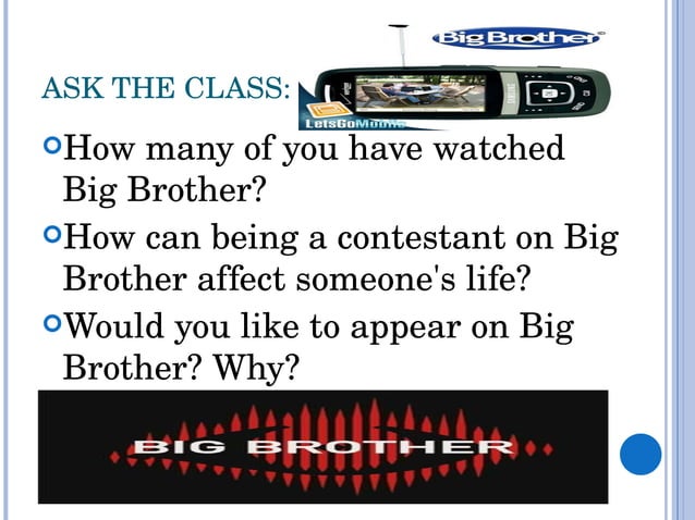 Reality Tv Big Brother | PPT