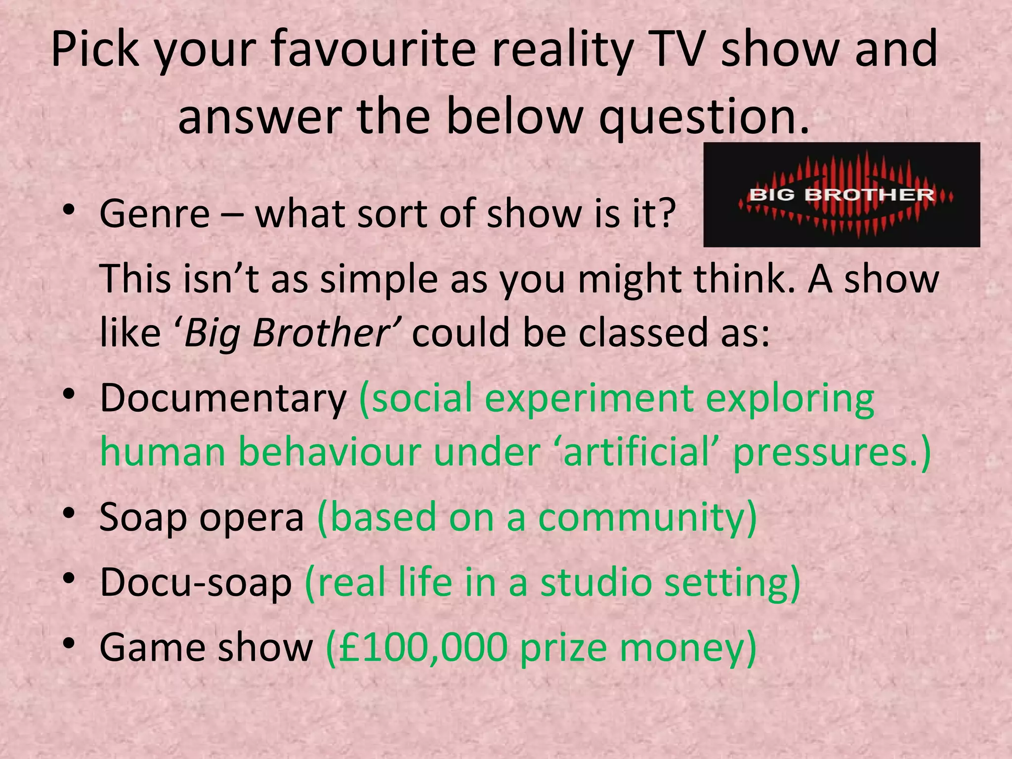 Reality Tv Introduction | PPT