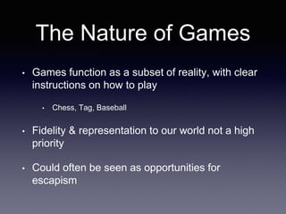 Games and Reality - A Short Primer | PPT