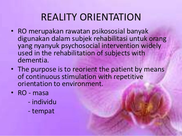 Reality orientation