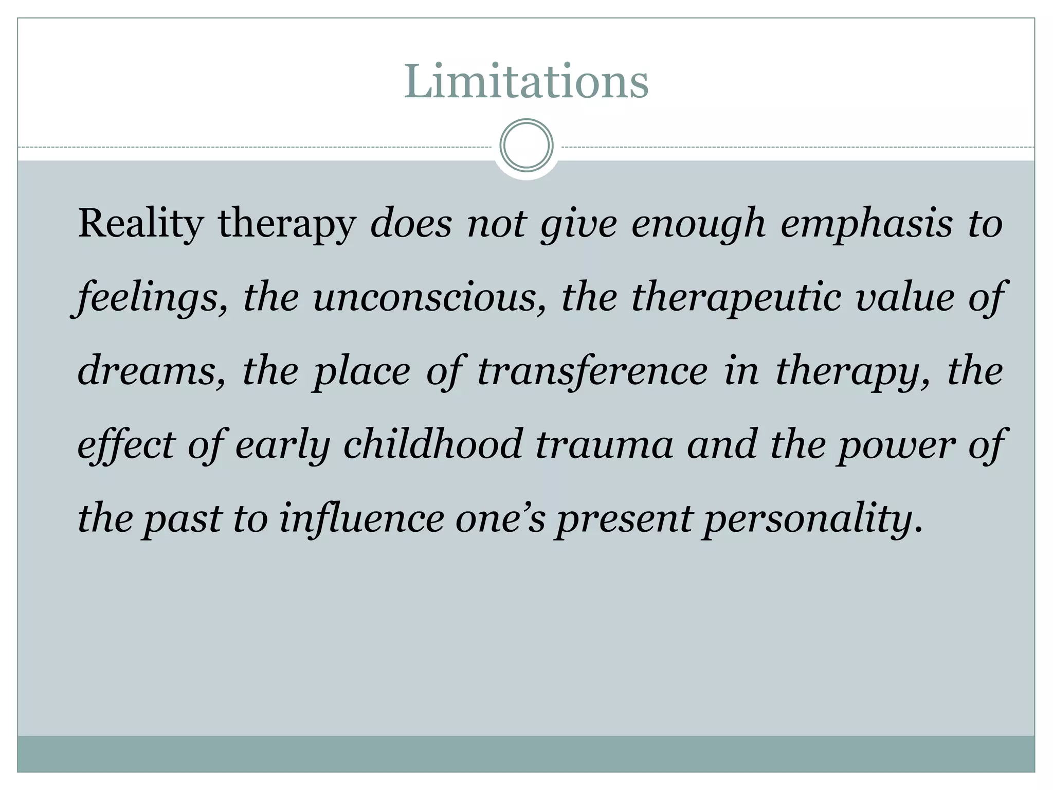 Reality therapy | PPTX
