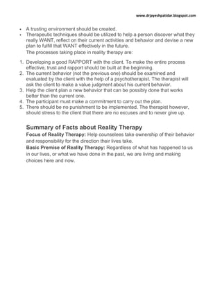 Reality therapy | PDF