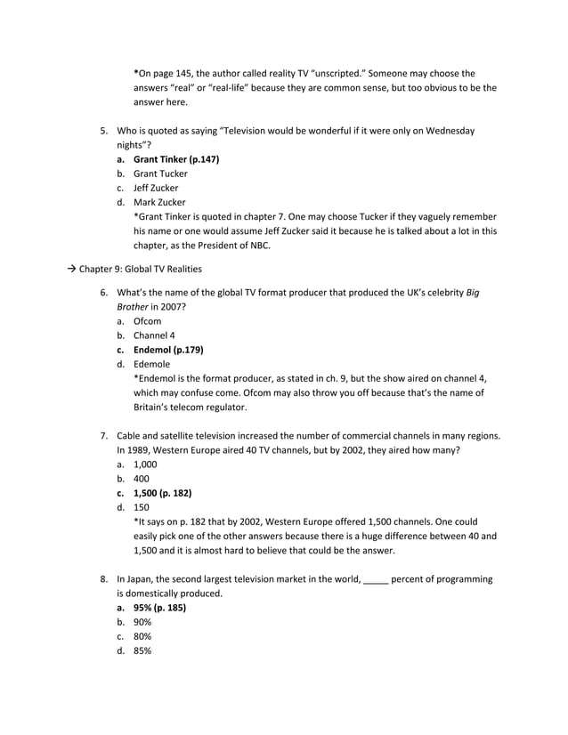 Reality tv final 10 questions | PDF
