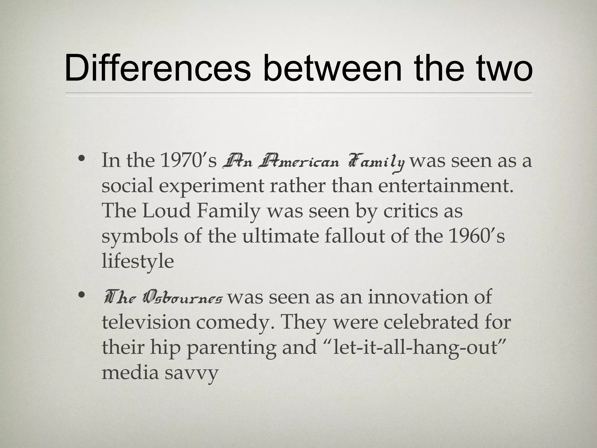 Reality tv powerpoint the osborurnes | PPT