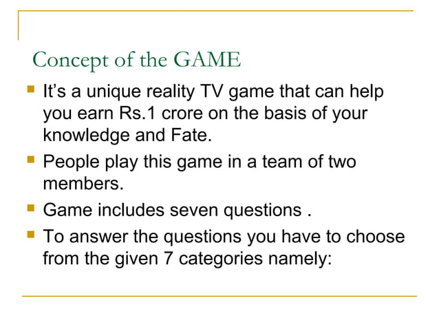 Reality tv show concept | PPT