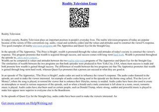 Reality Tv Speech | PPT