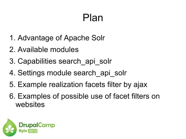 Realization facet filters in solr through ajax | PPT