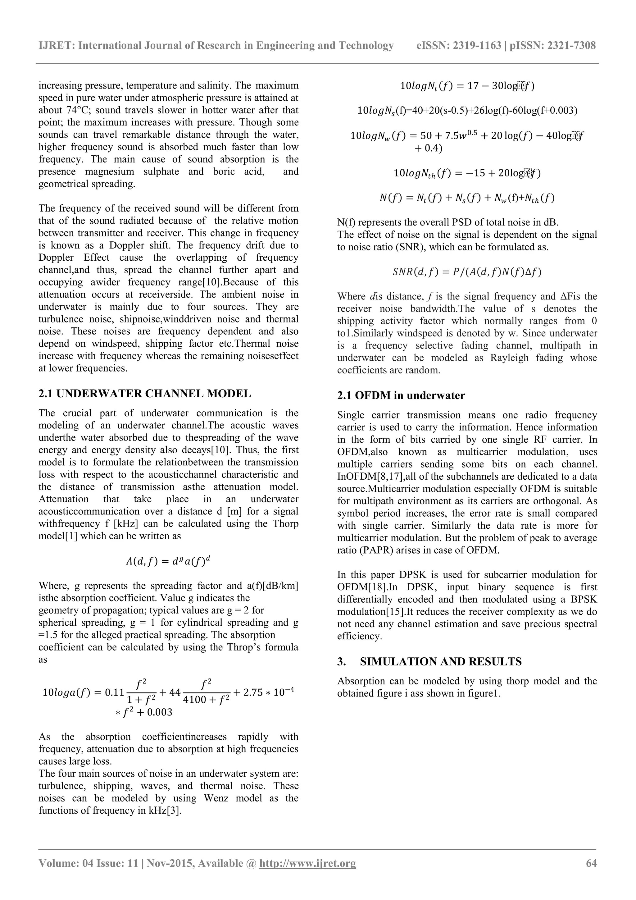 Realization Of Ofdm Based Underwater Acoustic Communication Pdf