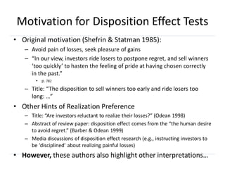 Are Investors Really Reluctant to Realize Their Losses? The Disposition ...