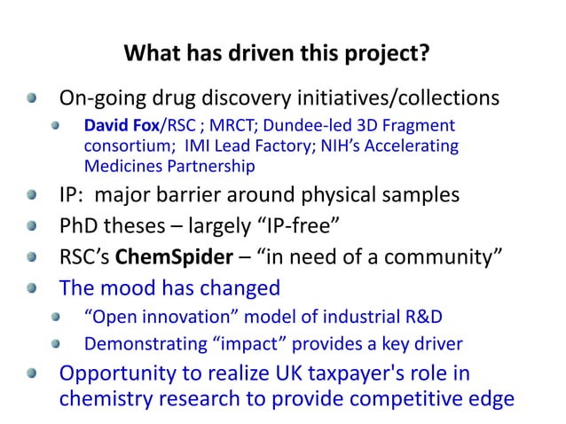 Realizing a UK National Compound Collection | PPT