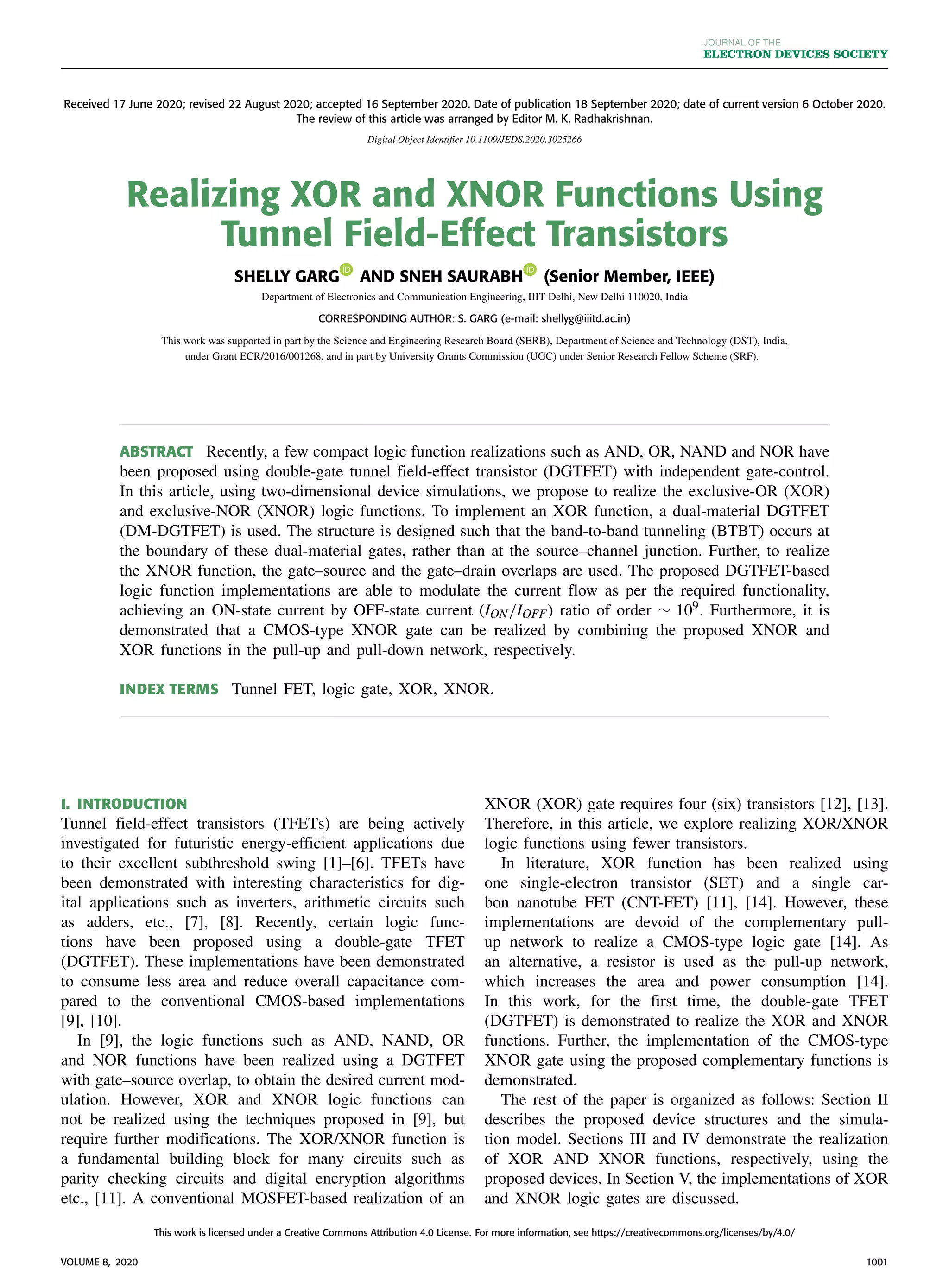 Realizing xor and_xnor_functions_using_tunnel_field-effect_transistors ...