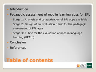 Reall: rubric for the evaluation of apps in language learning | PDF