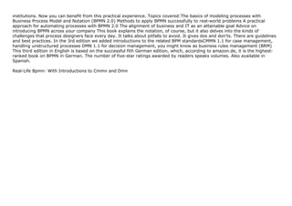 Real-Life Bpmn: With Introductions to Cmmn and Dmn | PDF