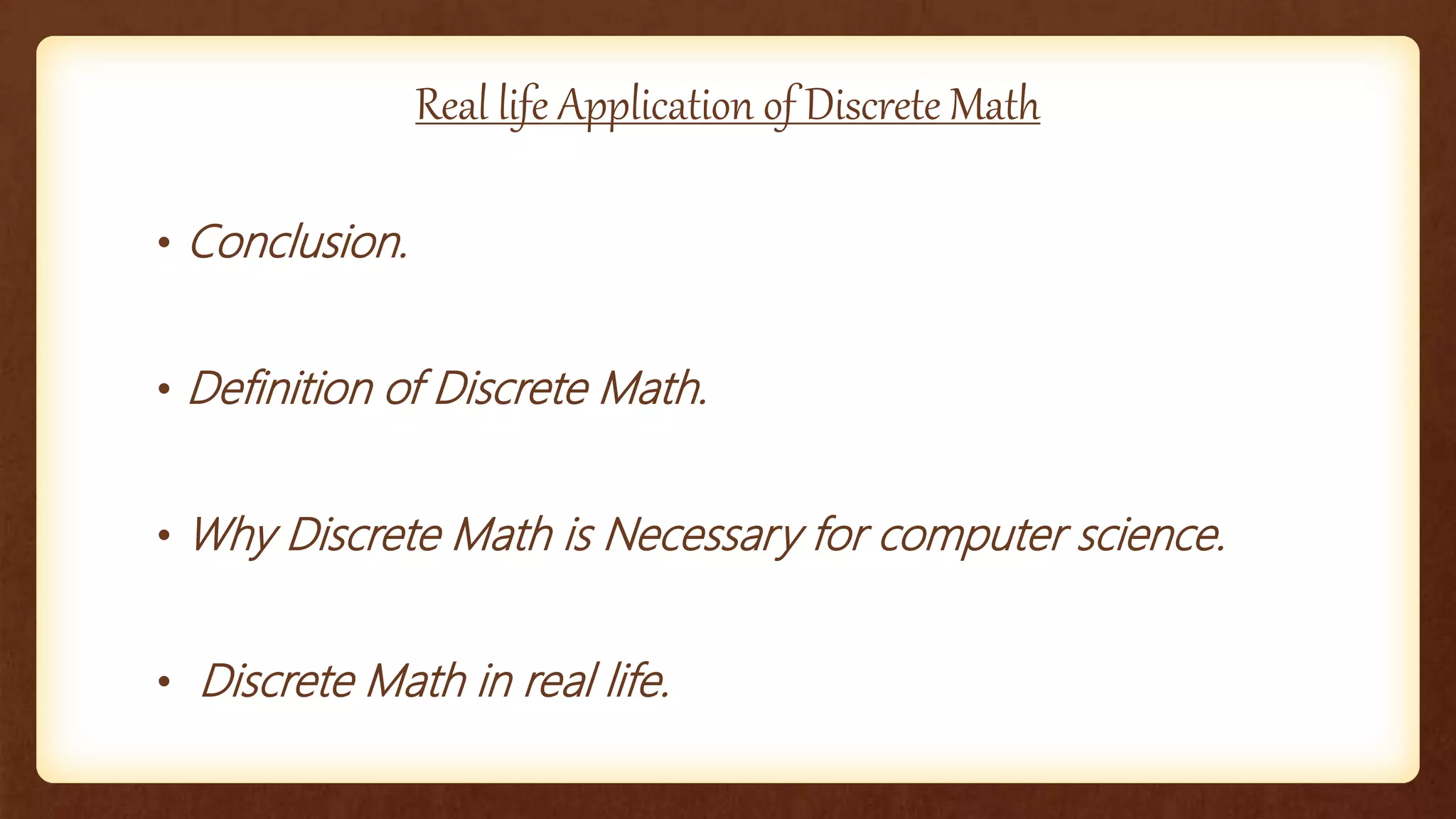 Real life application of discrete math | PPTX