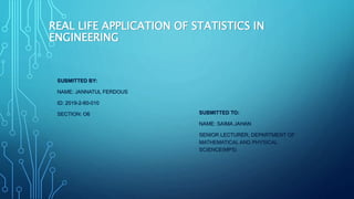 Real life application of statistics in engineering | PPTX