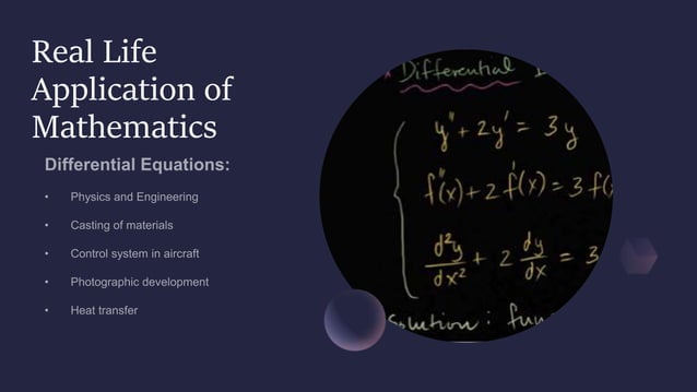 Real Life Applications of Mathematics | PPTX | Education