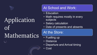 Real Life Applications of Mathematics | PPTX