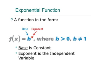 REPRESENTING real life exponential functions.ppt