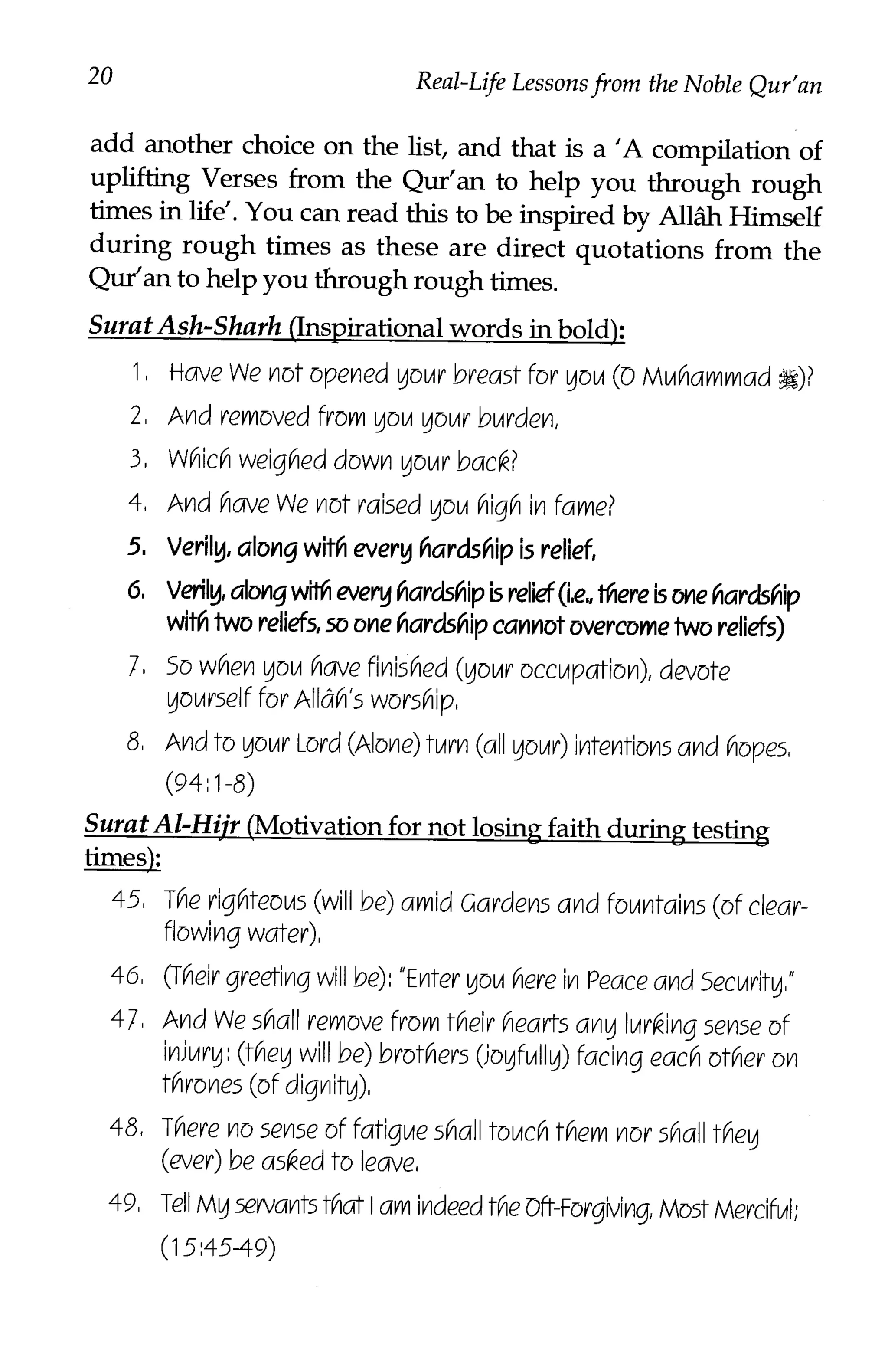Real Life Lessons from the Holy Quran | PDF