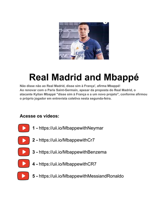 Real Madrid and Mbappé | PDF