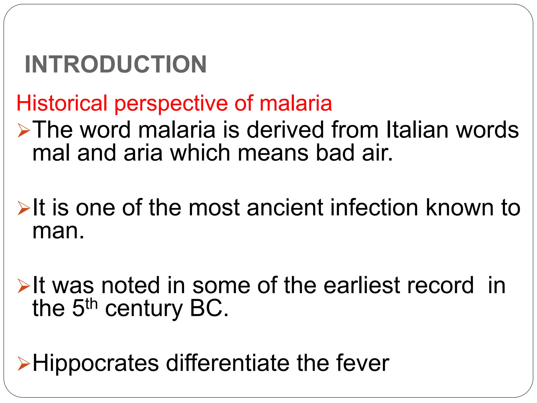 real malaria presentation worldwide and in subSaharan africa and it's ...