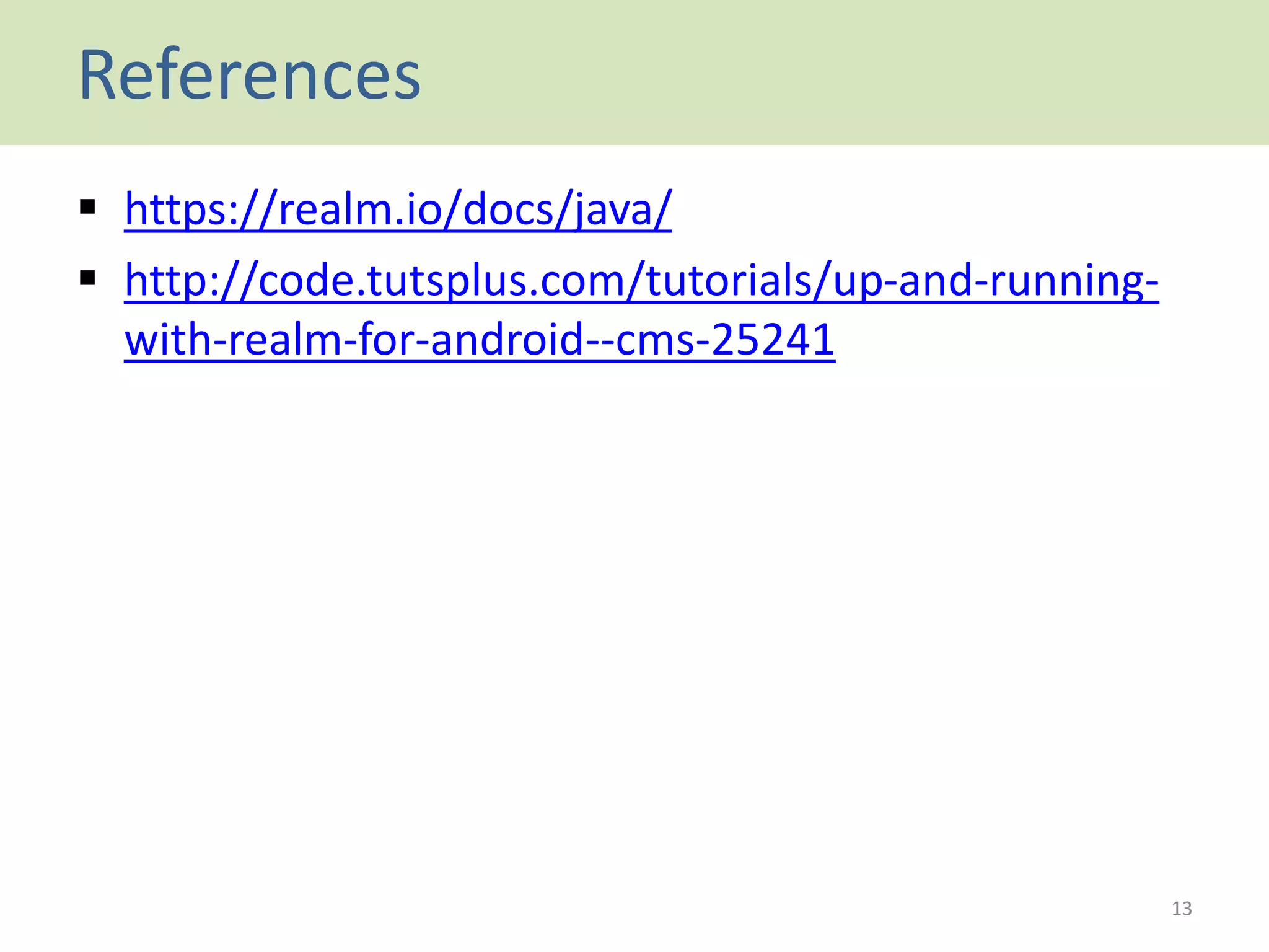 Realm database | PPTX