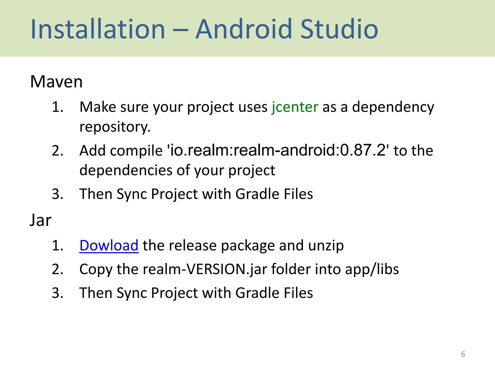 Realm database | PPTX