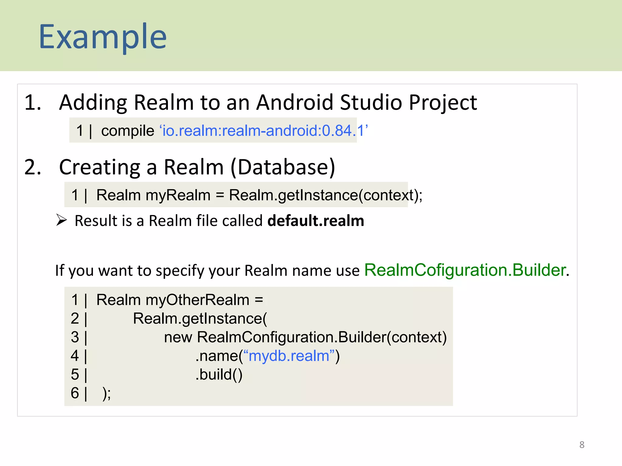 Realm database | PPTX