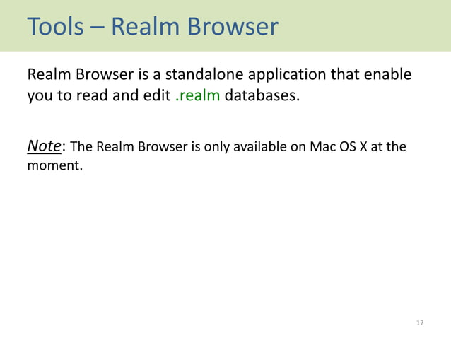Realm database | PPTX