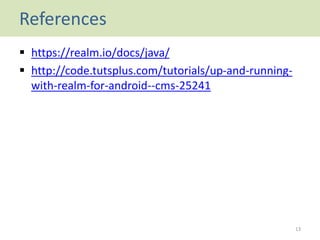 Realm database | PPTX
