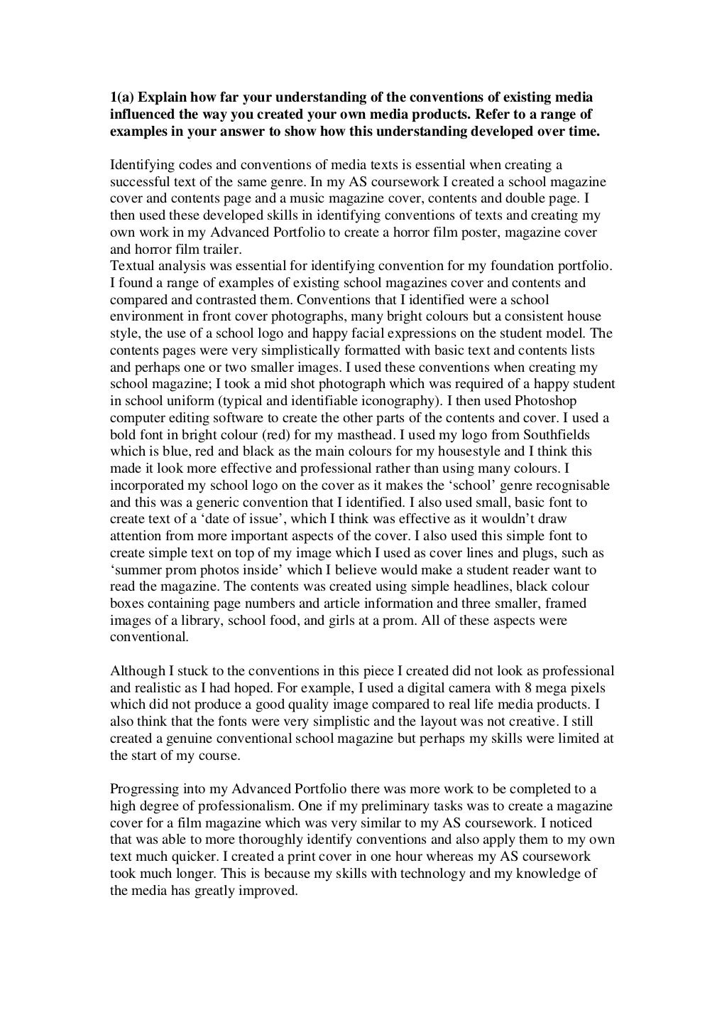 Real media texts examples