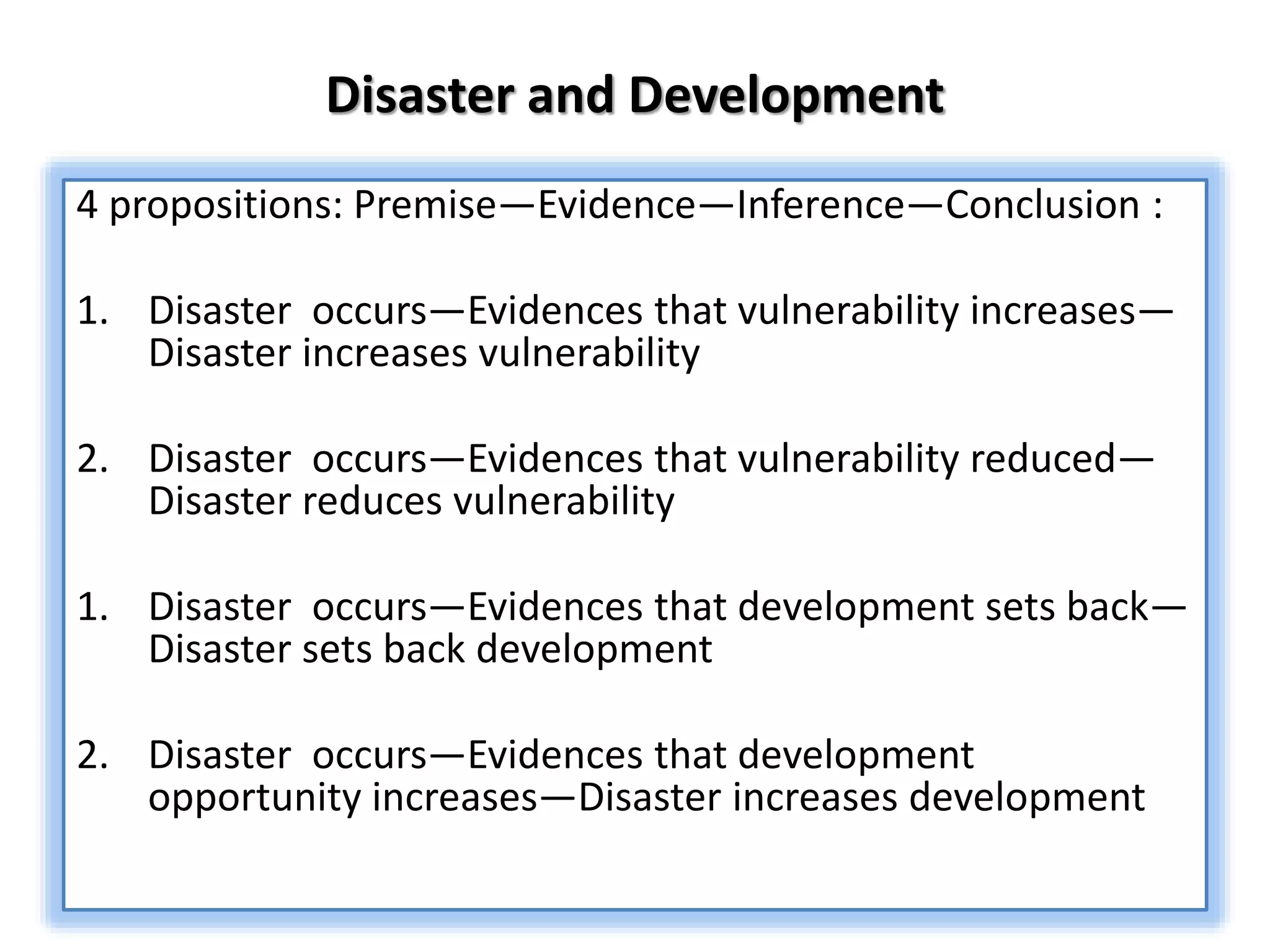 Realm of development and vulnerability in disaster | PPTX