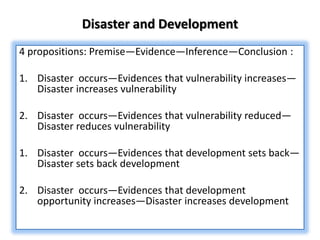 Realm of development and vulnerability in disaster | PPTX