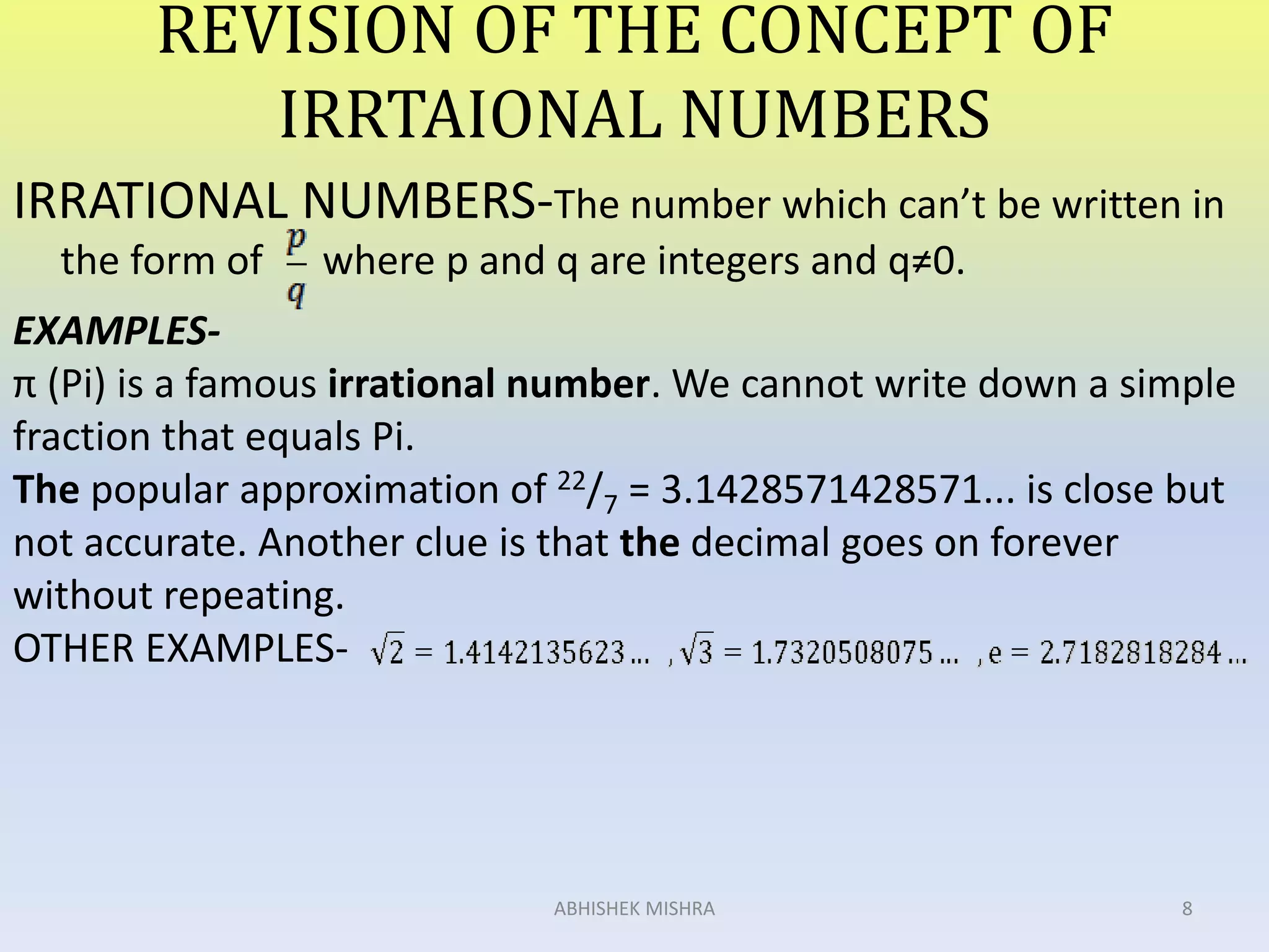 Real number Class 10th | PPTX