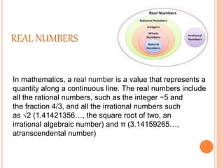 Real numbers | PPTX