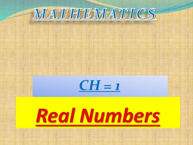 Real Numbers | Ppt