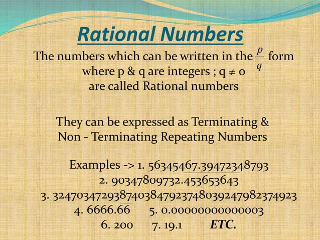 Real Numbers | Ppt
