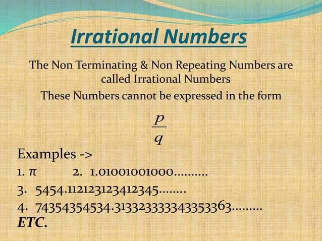 Real numbers | PPTX | Physics | Science