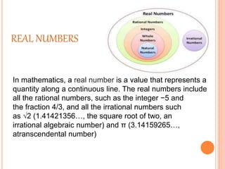 Real numbers | PPTX