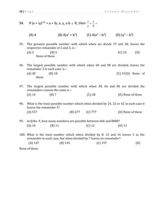 CBSE - Grade 10 - Mathematics - Real Numbers - Multiple Choice ...