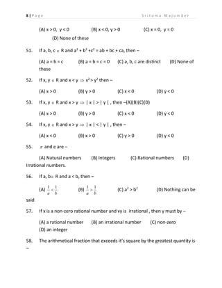 CBSE - Grade 10 - Mathematics - Real Numbers - Multiple Choice ...
