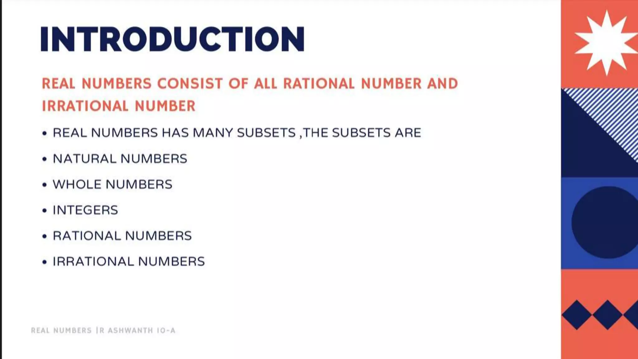 Real numbers PPT BY R ASHWANTH 10A | PPTX